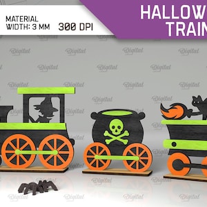 3D Halloween Trains Bundle, Wooden Halloween Train Laser Cut, Spooky ...