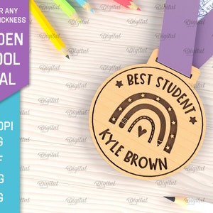 Wooden School Medals Bundle, Custom Kids Medals Laser Cut, Cute School ...