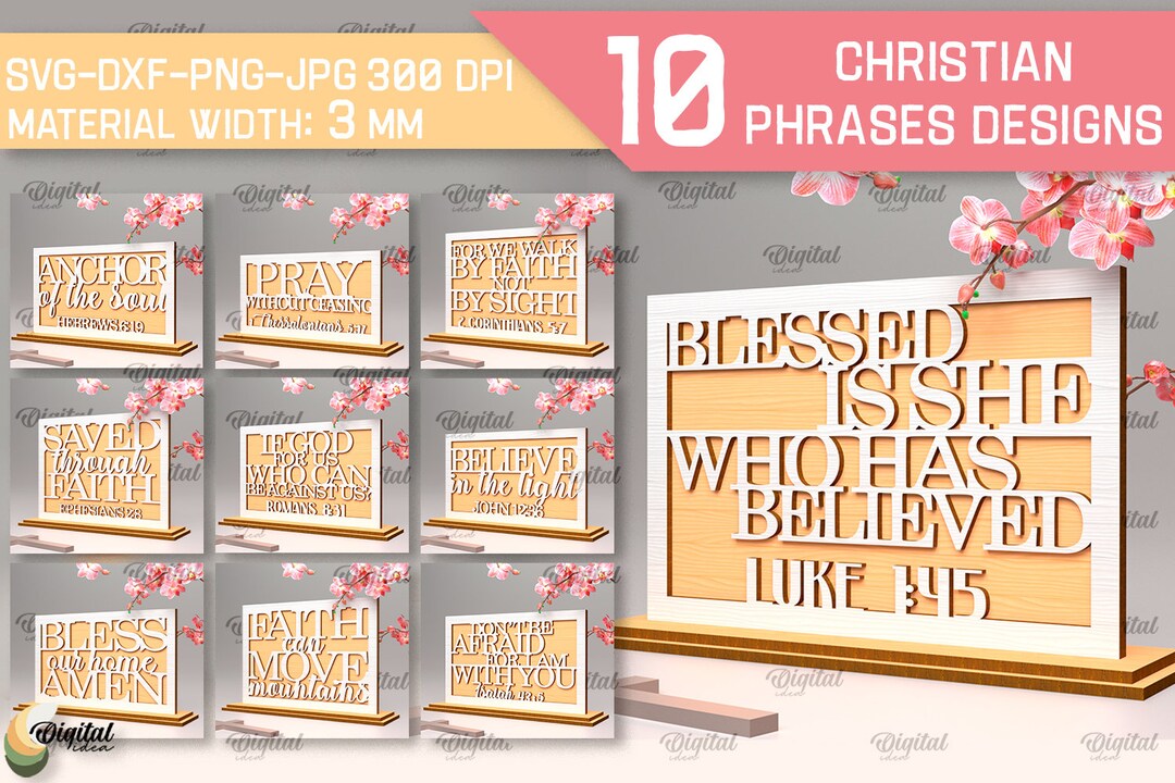 Religious Quotes Stands Bundle, Christian Stand Laser Cut, Welcome Sign ...