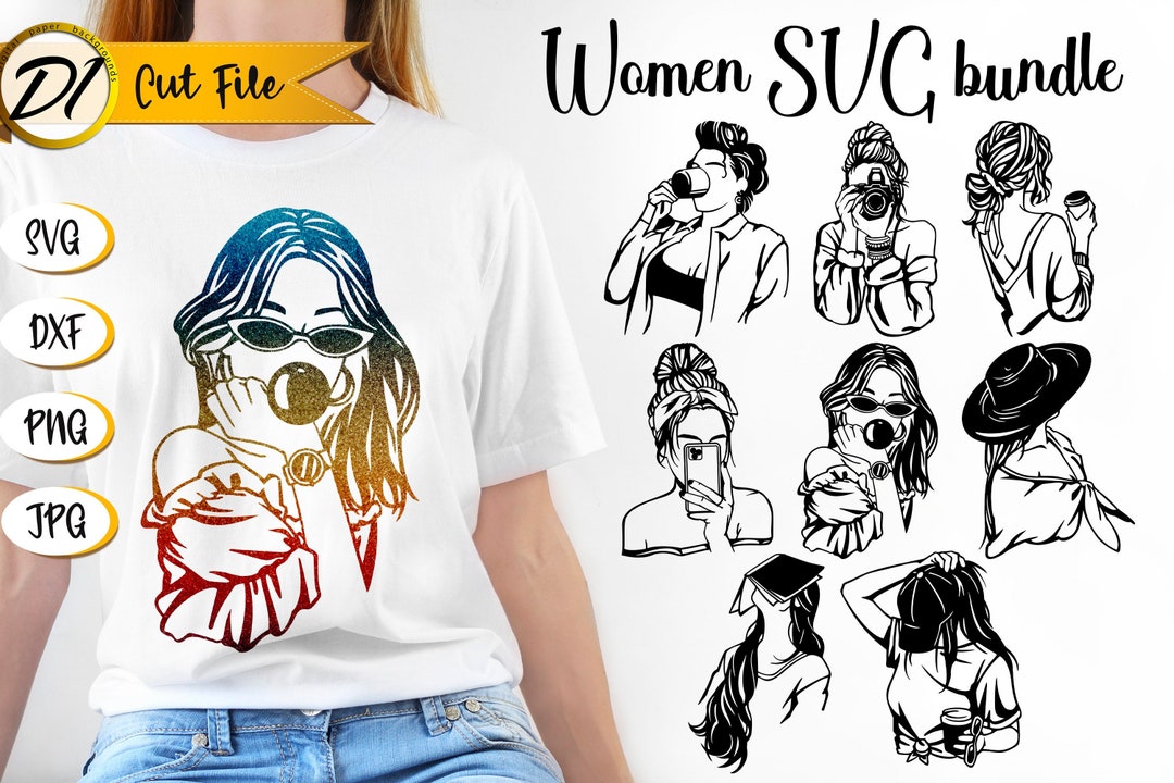 Women SVG Bundle, Beautiful Women Designs Papercut, Woman Silhouette ...