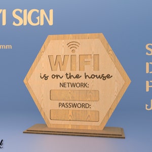 Wifi Sign Lasercut, 3D Wifi Password Tabletop Stand, Personalized Wifi ...