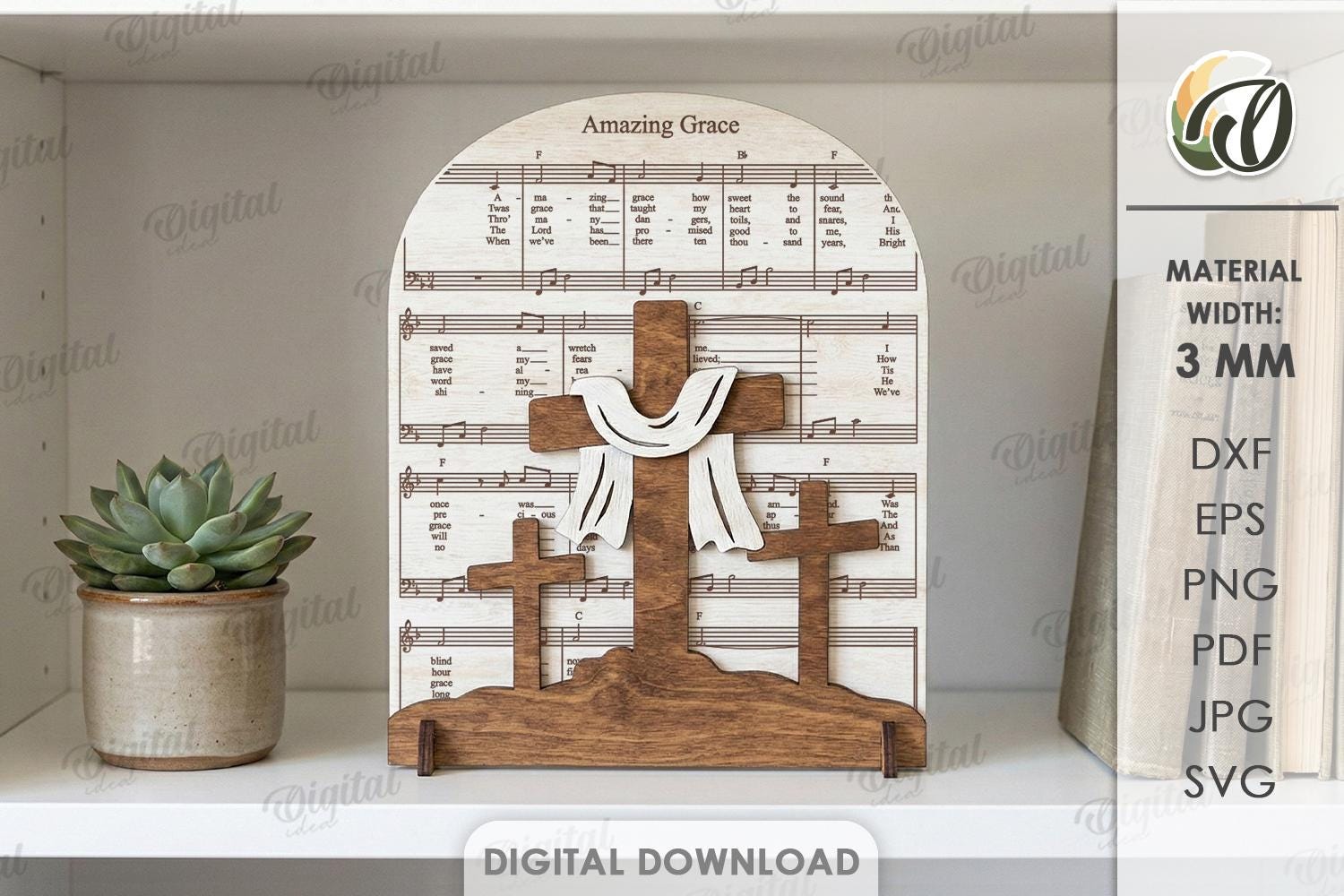3D Christian Hymn Stands Bundle, Religious Decor Laser Cut Files ...