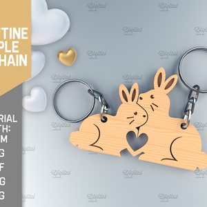 Valentine's Day Couple Keychains Bundle, Matching Keychains Lasercut ...