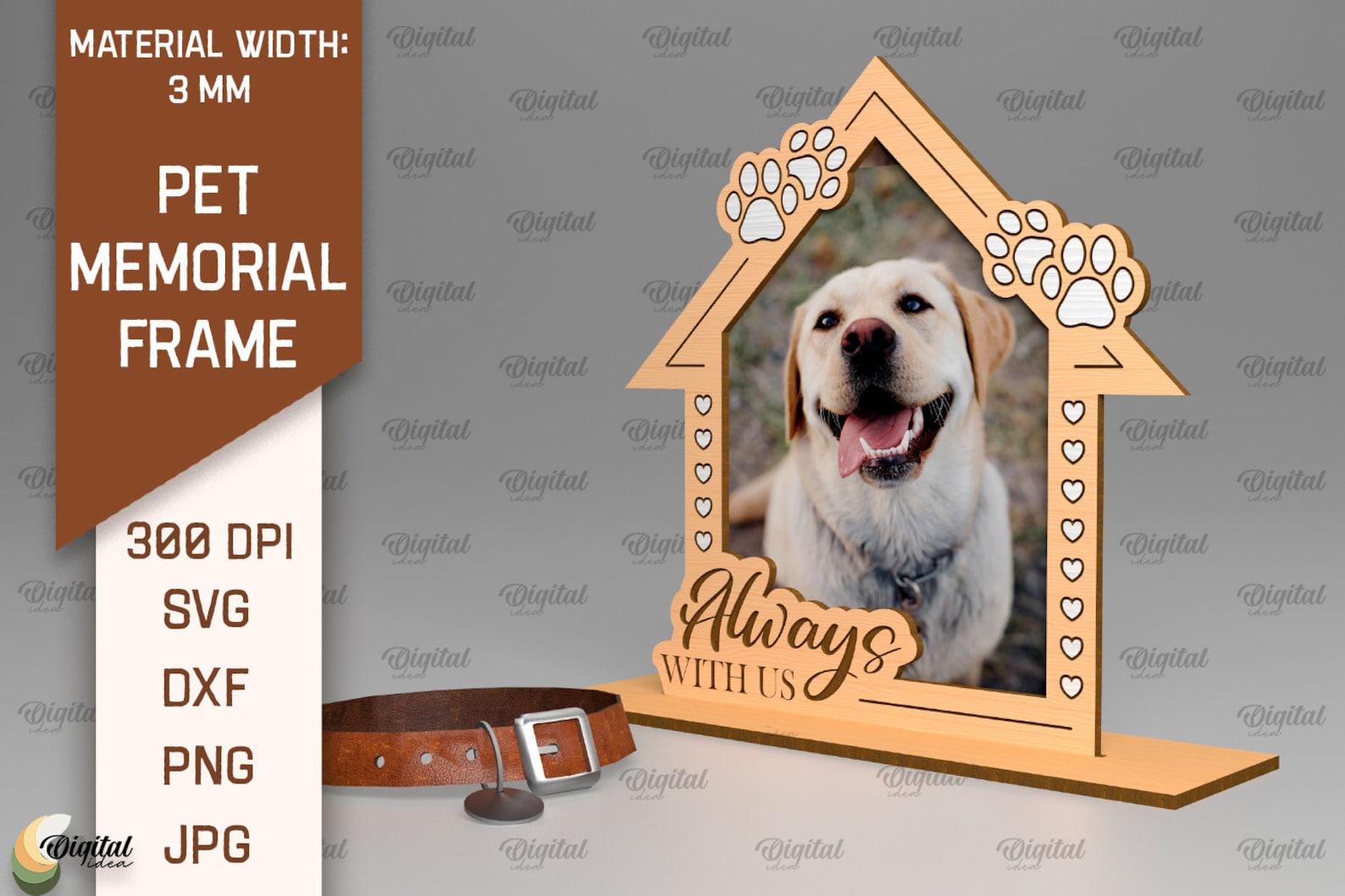 Pet Memorial Photo Frames Bundle, 3D Laser Cut Picture Frame, Cats and ...