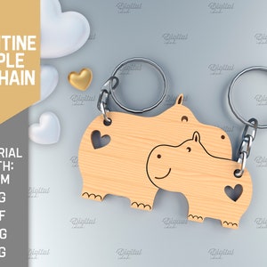 Valentine's Day Couple Keychains Bundle, Matching Keychains Lasercut ...