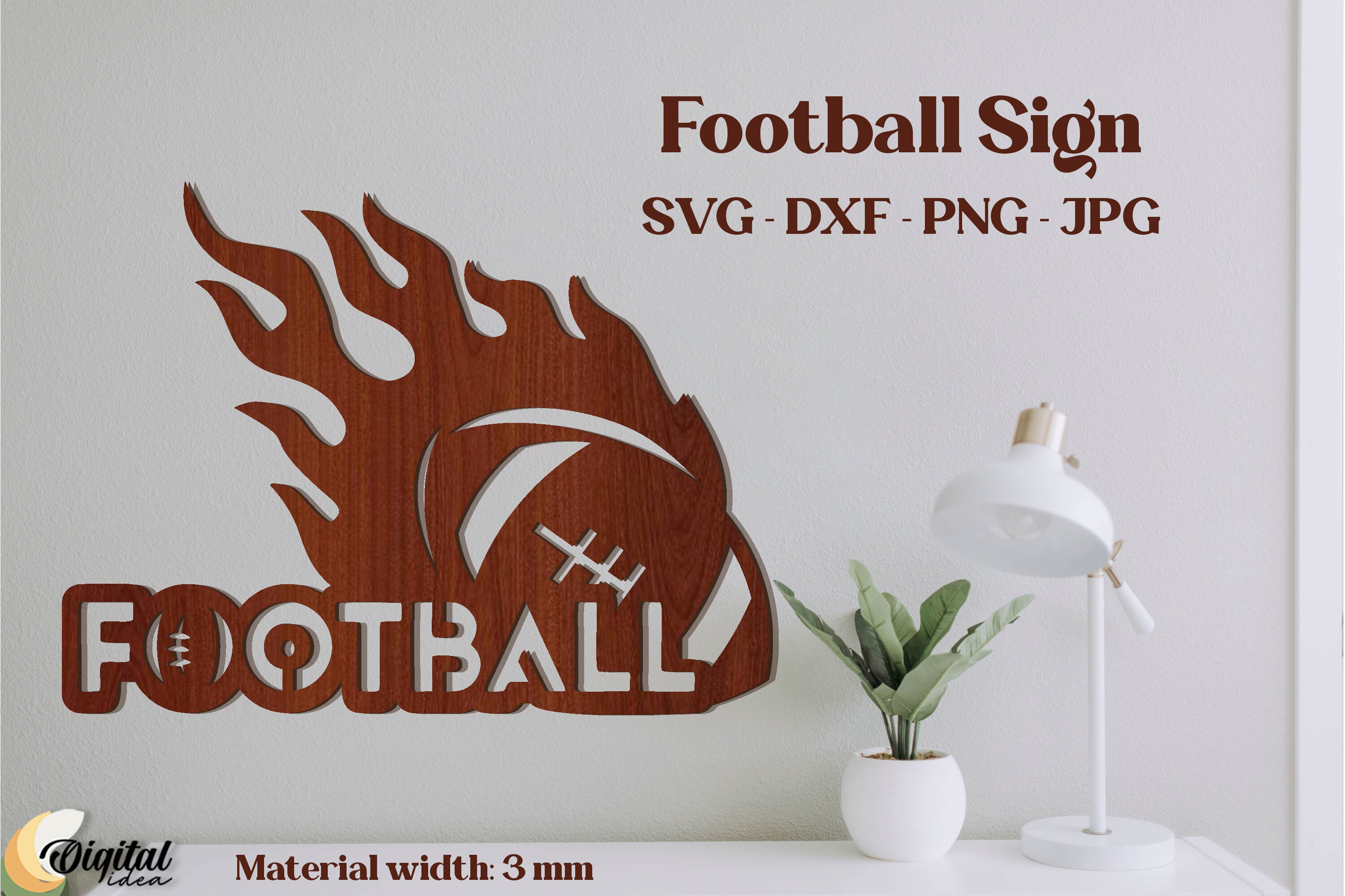Football Lasercut SVG Bundle, Football Hanging Wall Sign, Sports Svg ...
