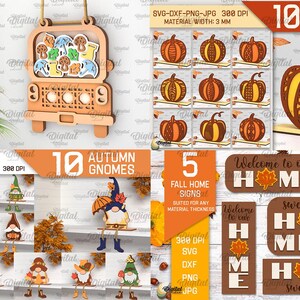 Fall Laser Cut Mega Bundle, 227 Home Decor Lasercut Designs, 3D Laser ...