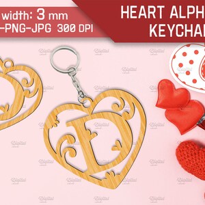 Heart Alphabet Keychains Bundle, Valentine's Day Heart Tags ...