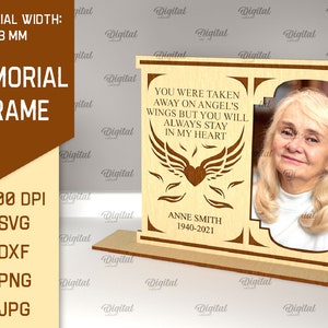 3D Personalized Memorial Photo Frames Bundle, 3D Engraved Picture Frame ...