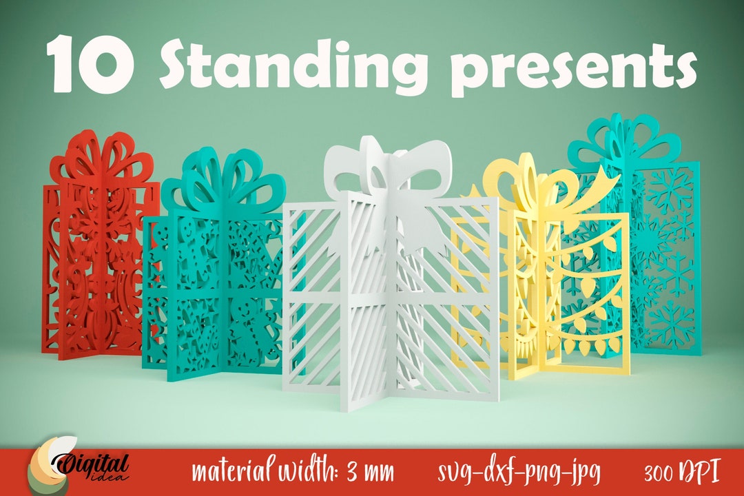 3D Christmas Standing Presents Bundle, Standing Christmas Gifts ...