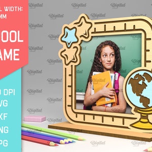 3D Kids School Photo Frames Bundle, School Picture Frame With Stand, 3D ...