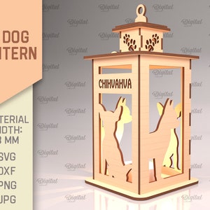 Dog Lanterns Laser Cut Bundle, 18 Dog Breeds Svg, 3D Lasercut, Tea ...