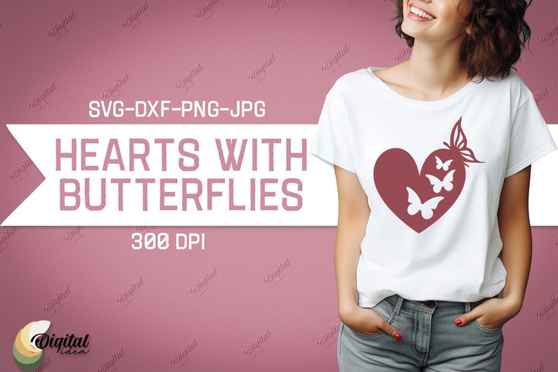 Butterfly Hearts SVG Bundle, Heart Svg, Butterfly Svg, Hearts With ...