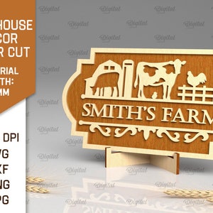 3D Farmhouse Signs Bundle, Personalized Farm Sign Layered Laser Cut ...