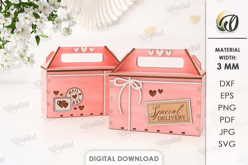 3D Valentine's Day Post Boxes Bundle, Personalized Mailbox Laser Cut ...