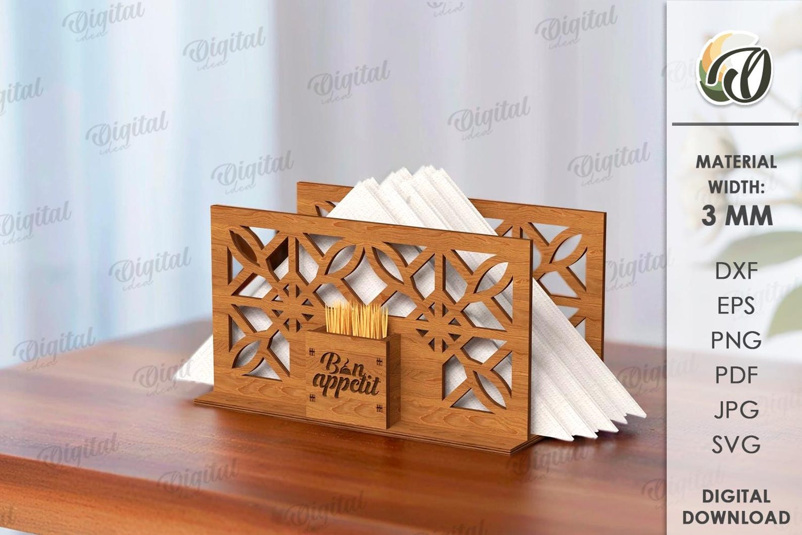 3D Napkin Holders With Toothpick Holders Bundle, Napkin Holder Laser ...