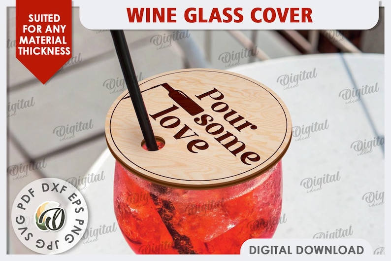 Wine Glass Covers Bundle, Wine Glass Topper Laser Cut, Wine Lover ...