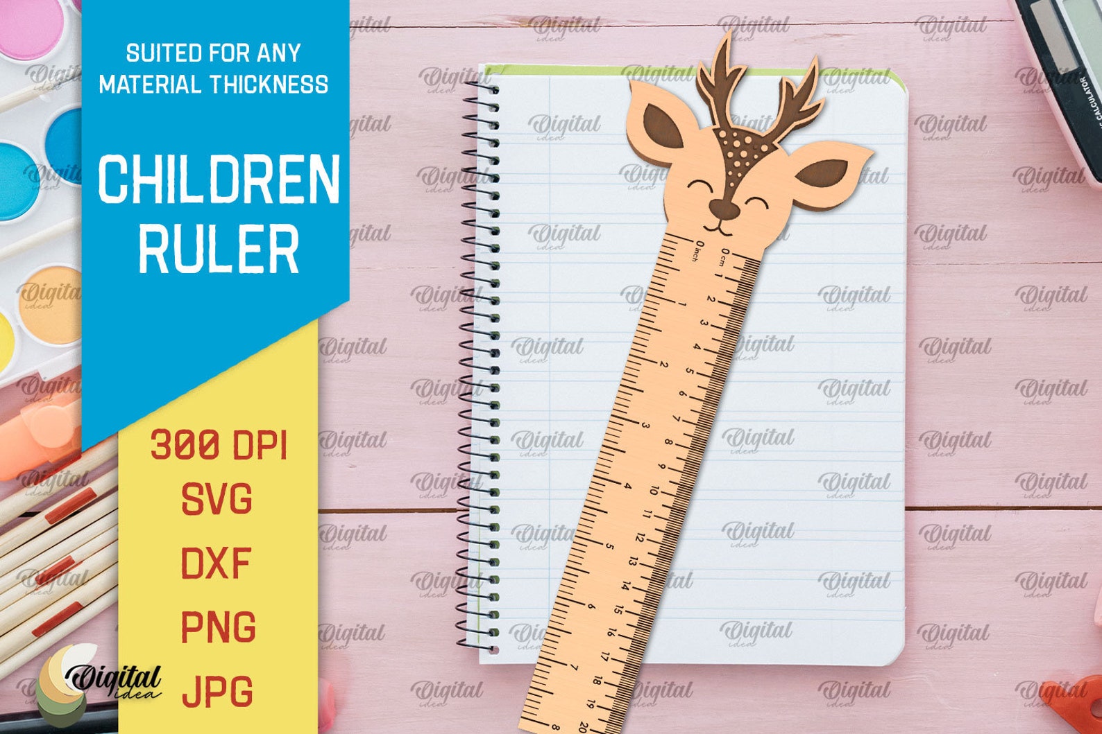 Kids Rulers Bundle, Wooden Childrens Ruler Laser Cut, Inches and ...