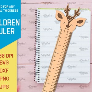 Kids Rulers Bundle, Wooden Childrens Ruler Laser Cut, Inches and ...
