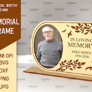 3D Personalized Memorial Photo Frames Bundle, 3D Engraved Picture Frame ...