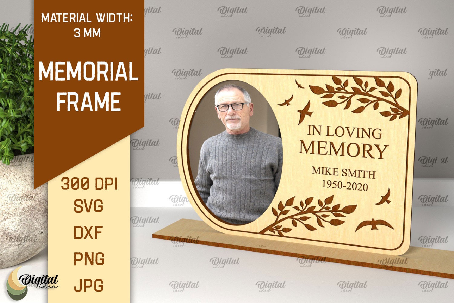 3D Personalized Memorial Photo Frames Bundle, 3D Engraved Picture Frame ...