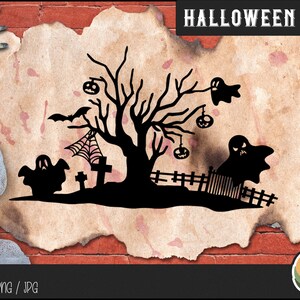 Halloween Scene SVG Bundle, Halloween Wall Art SVG, Halloween ...