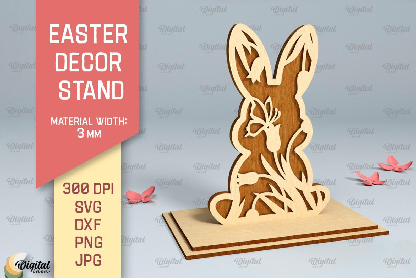 Easter Stands Bundle, 3D Boho Decorlaser Cut, Floral Easter Ornament ...