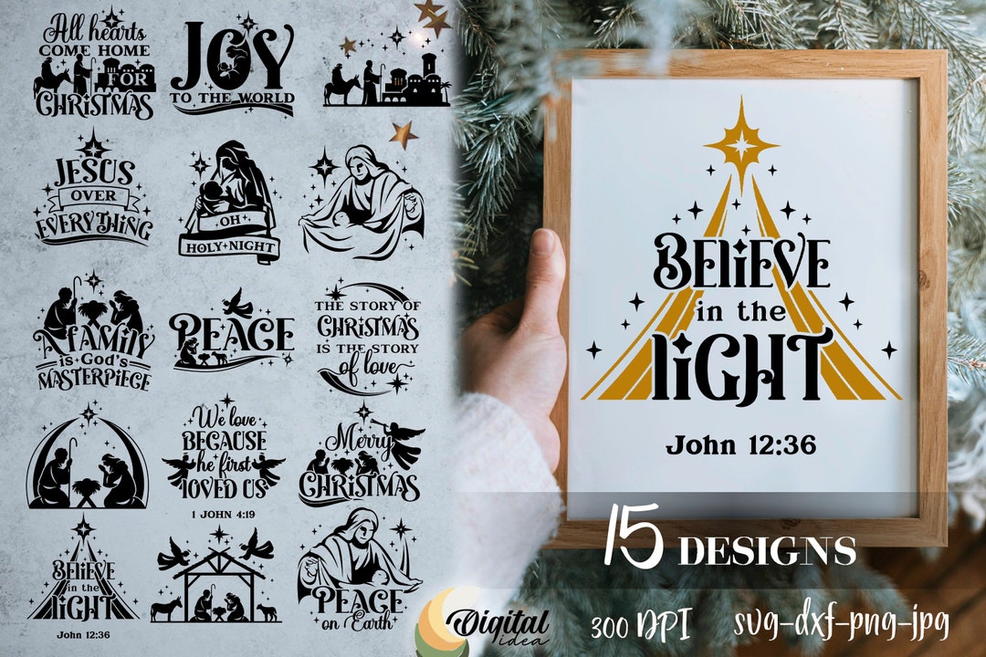 Nativity Christmas Svg Bundle, Nativity Scene, Bible Verse Svg, Bible ...