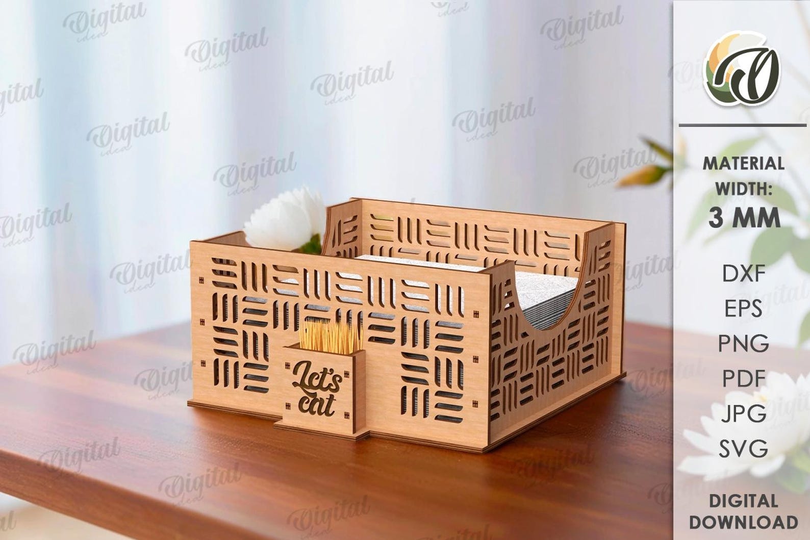 3D Napkin Holders With Toothpick Holders Bundle, Napkin Holder Laser ...