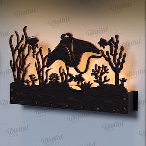 3D Led Wall Art Bundle, Nature Scene Lightbox Laser Cut, Wooden Led ...