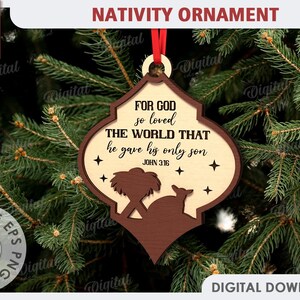 Nativity Ornaments Bundle, 3D Christmas Nativity Scene Laser Cut ...