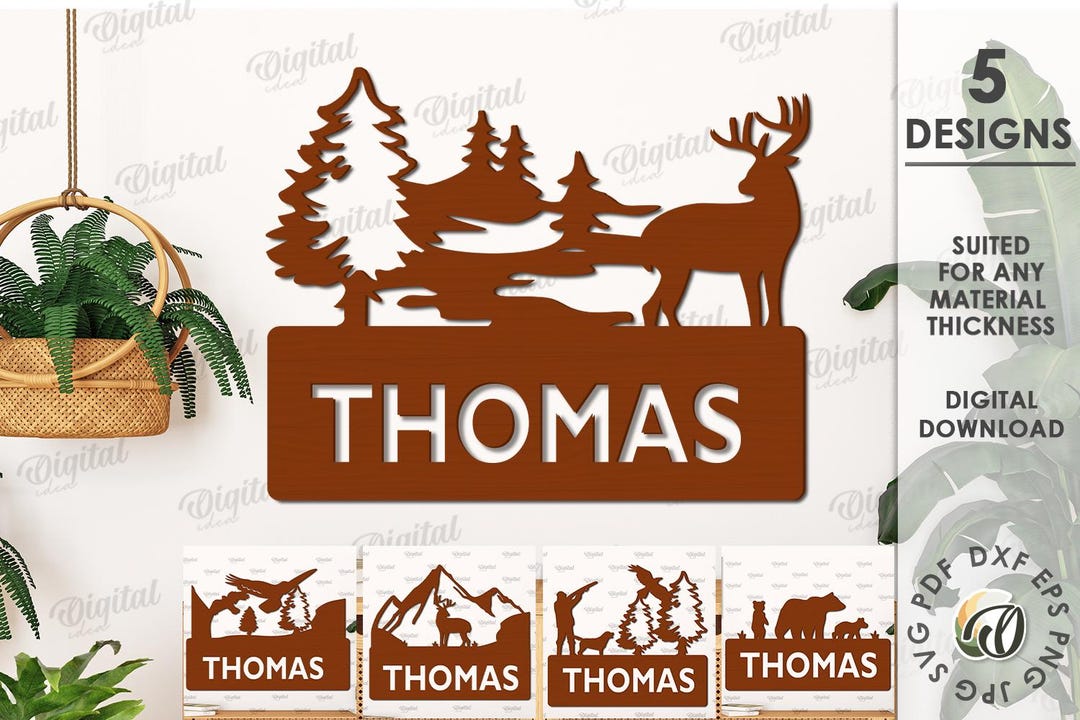 Personalized Hunter's Sign Bundle, Forest Animal Wall Hanger Lasercut ...