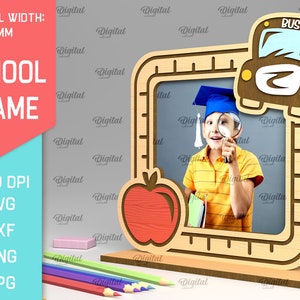 3D Kids School Photo Frames Bundle, School Picture Frame With Stand, 3D ...