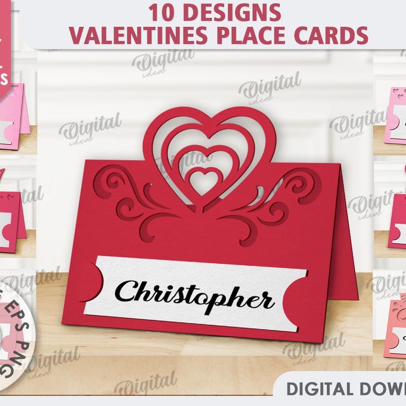 Heart Place Card - Etsy