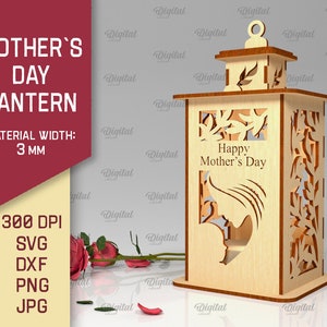 3D Mother's Day Lanterns Bundle, Candle Holder Lasercut, Mom Gift, Tea ...