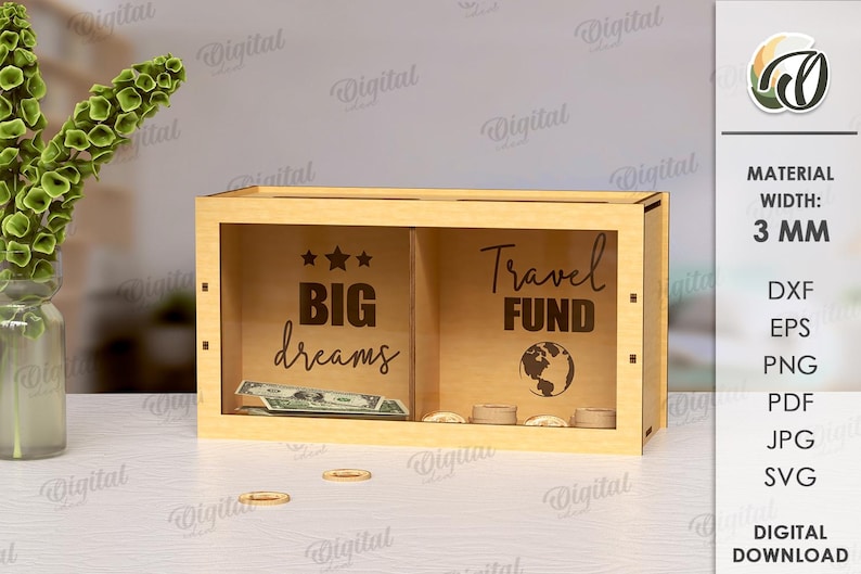 3D Money Piggy Banks Bundle, Cash Bank Box Laser Cut, Funny Money ...