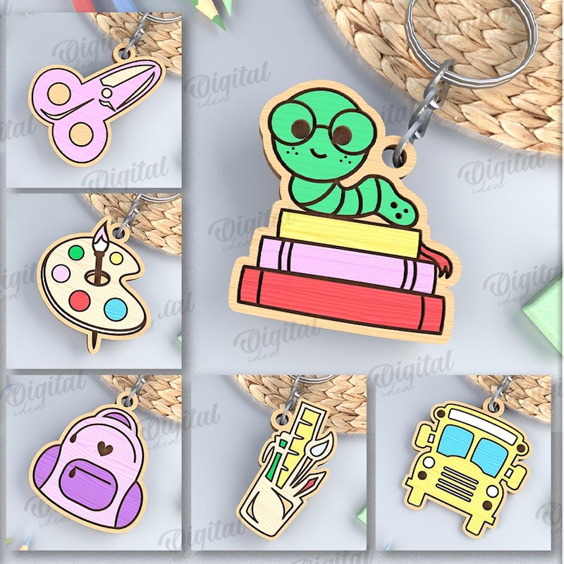 Laser Cut School Keyring - Etsy