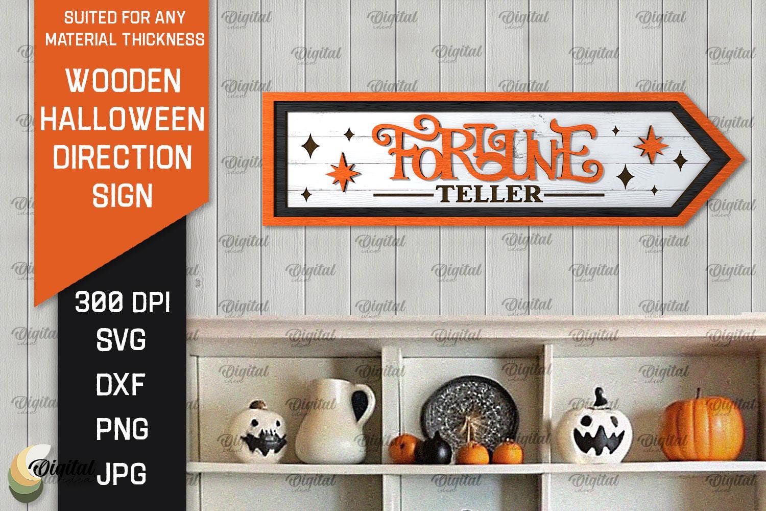 3D Halloween Directional Signs Bundle, Vintage Layered Sign Laser Cut ...