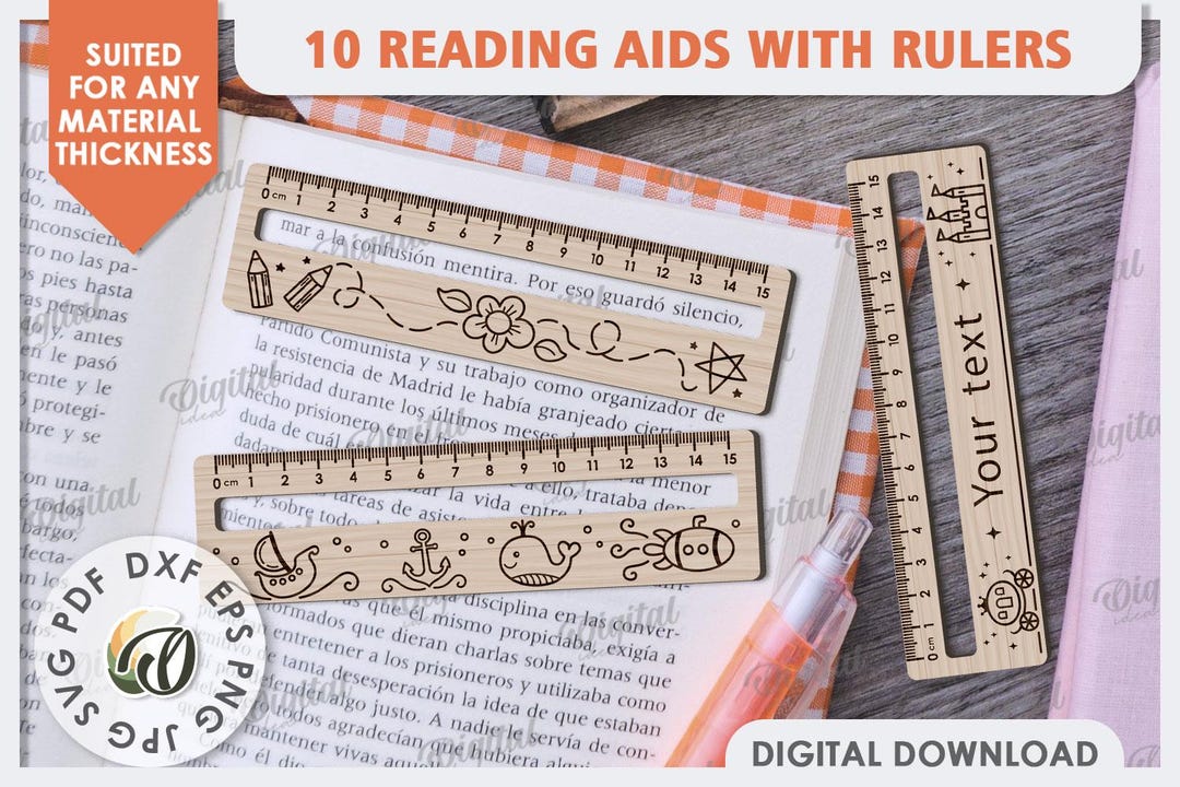 Line Readers Bundle, Reading Aid With Ruler for Dyslexia and ADHD Laser ...