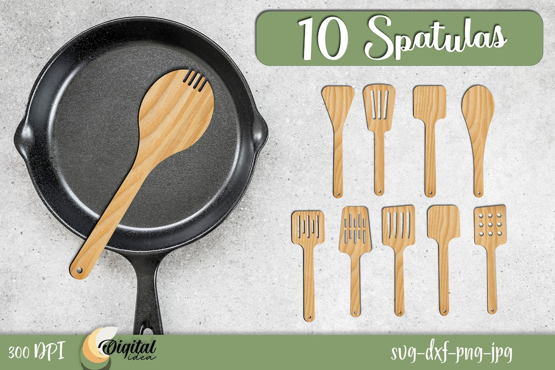Wooden Spatulas Bundle, Lasercut Spatulas SVG, Kitchen Utensil, Cooking ...