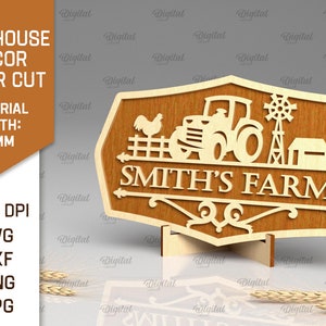 3D Farmhouse Signs Bundle, Personalized Farm Sign Layered Laser Cut ...