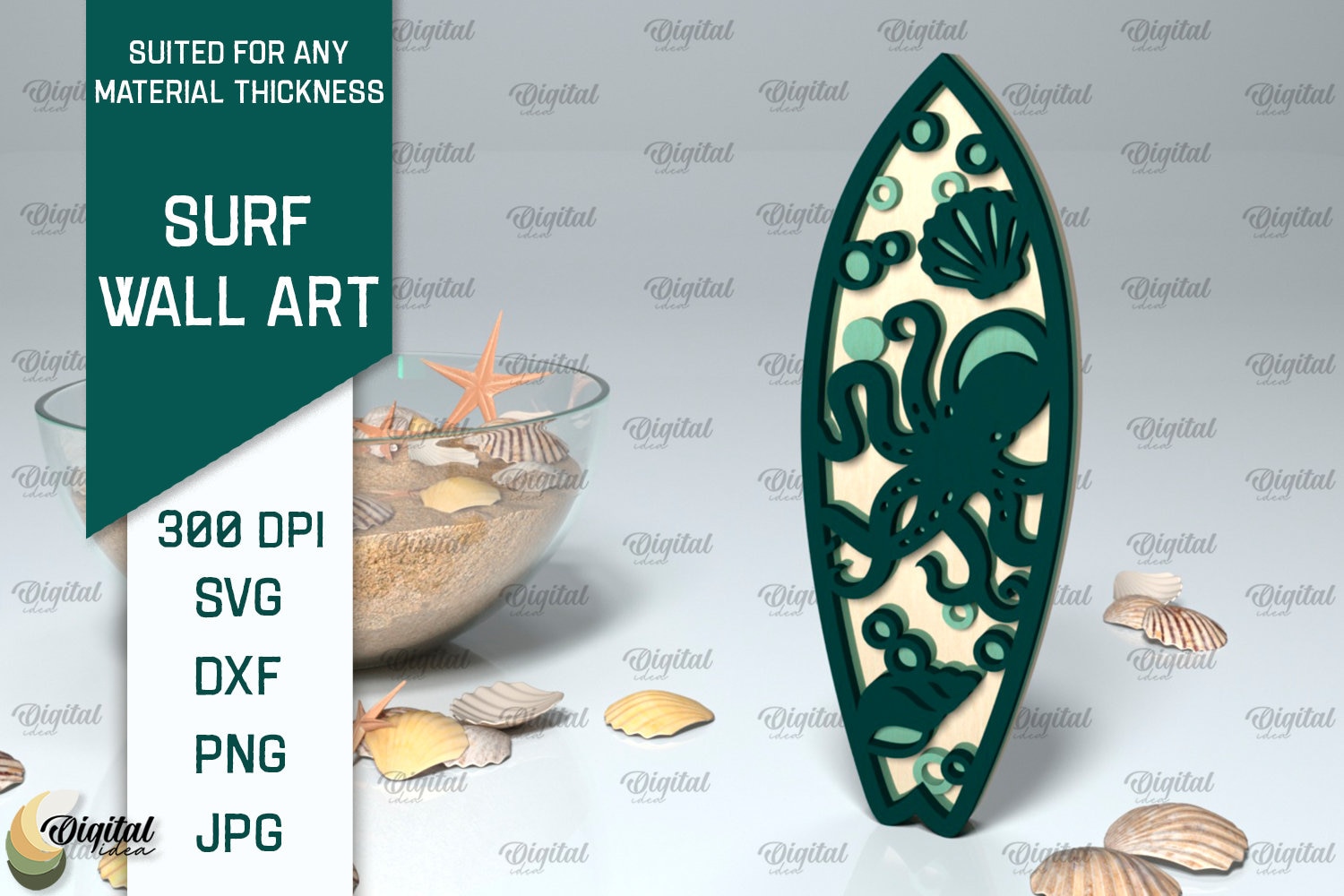 3D Surf Board Signs Bundle, Summer Layered Sign Laser Cut, Tropical SVG ...