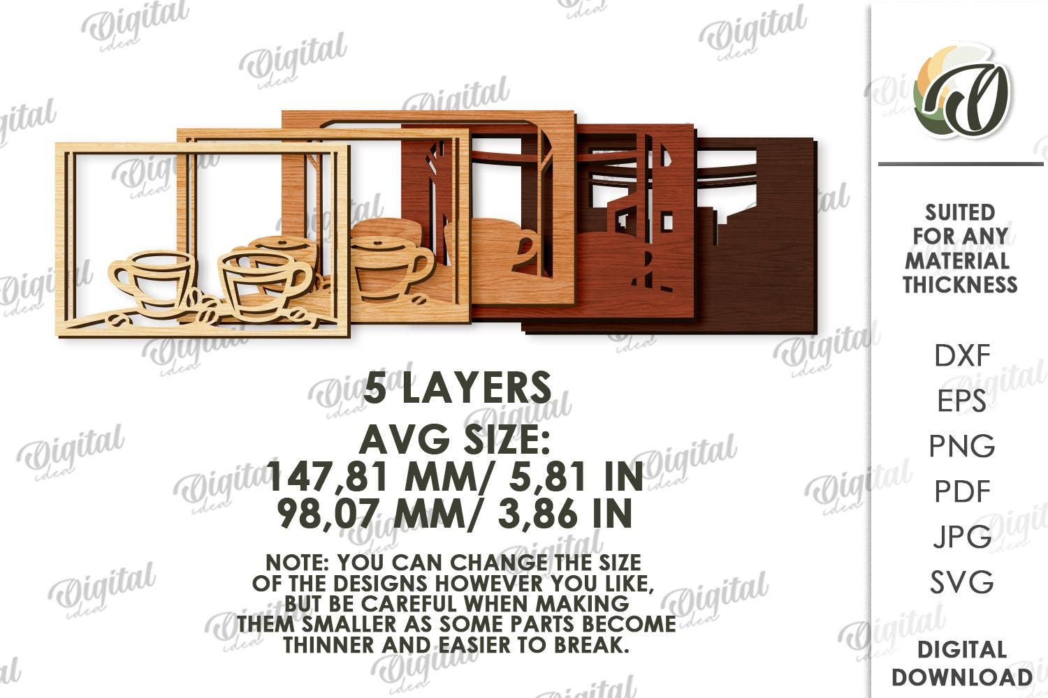3D Layered Home Decors Bundle, Multi-layered Shadow Box Laser Cut ...