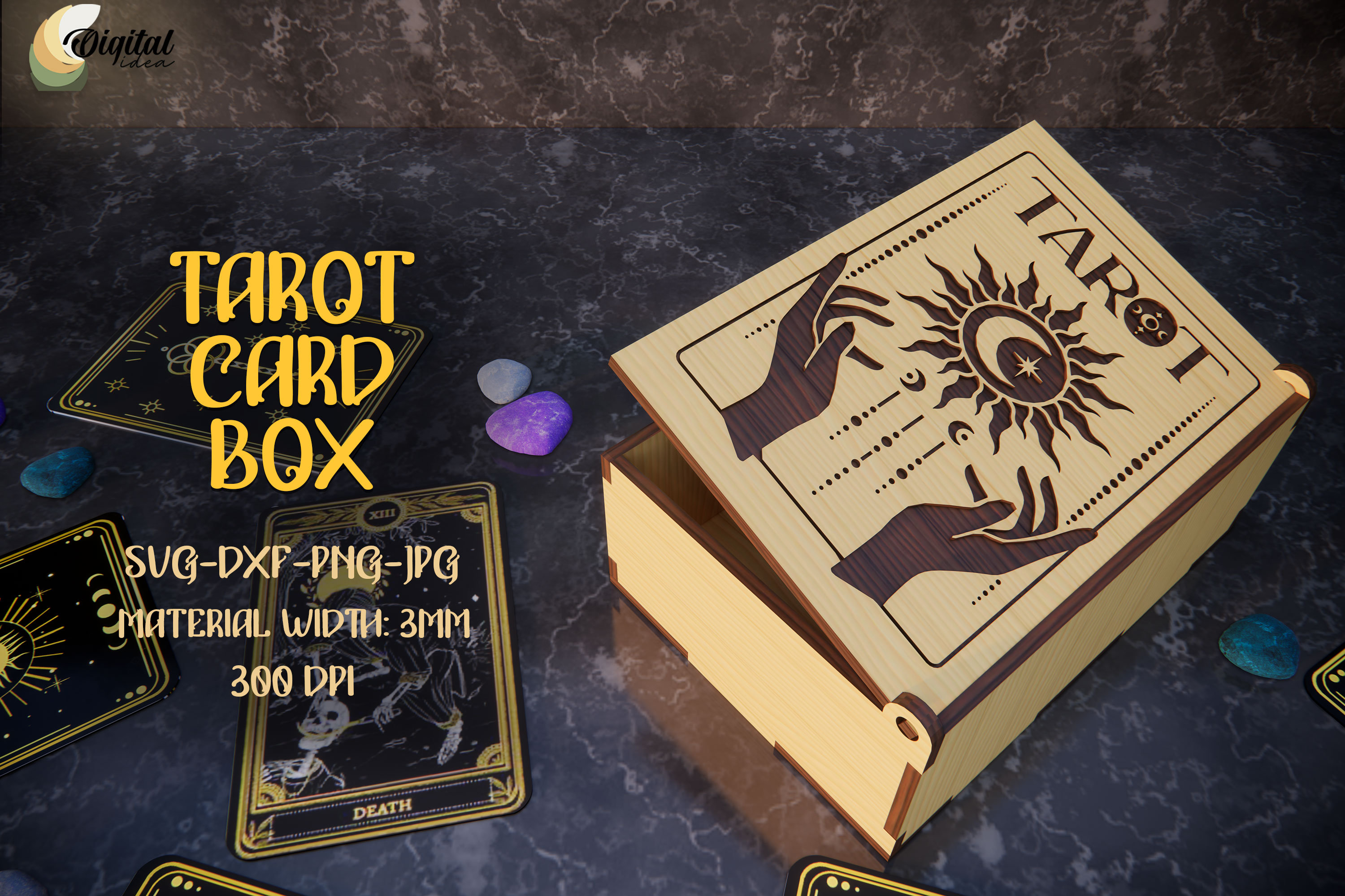 Tarot Box 3D Lasercut SVG Tarot Card Deck Box Celestial SVG - Etsy