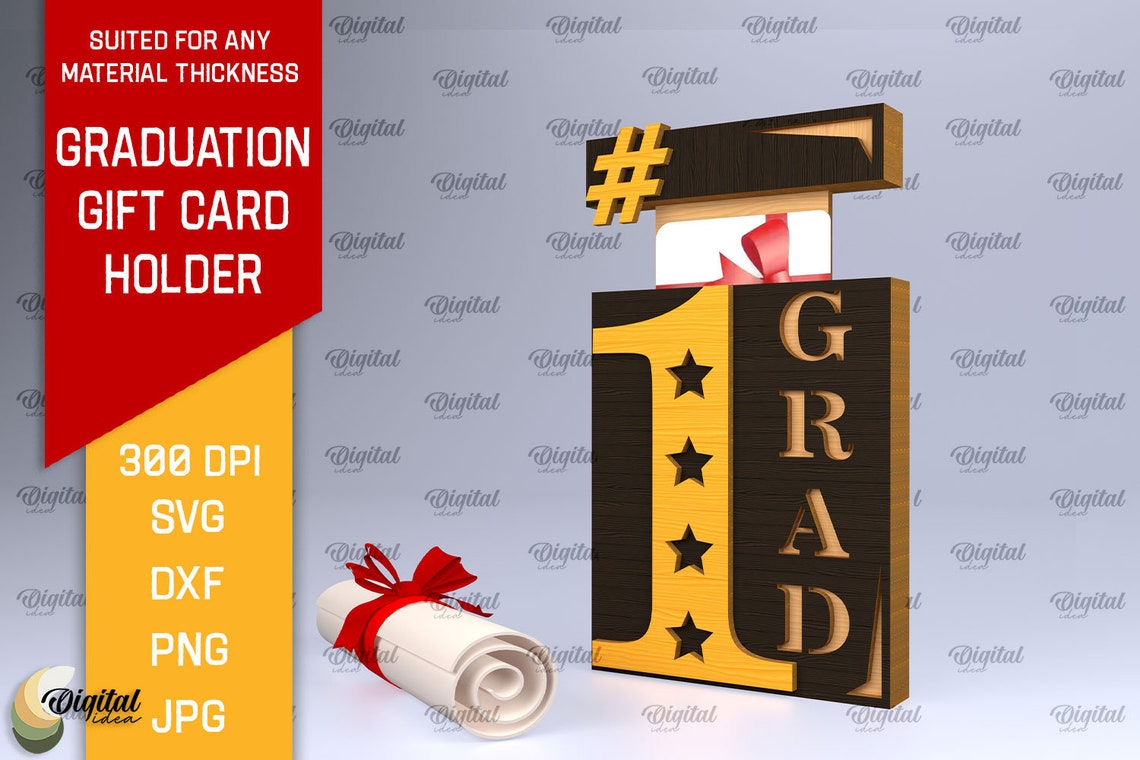 3D Graduation Gift Card Holders Bundle, Gift Card Holder Lasercut, Card ...