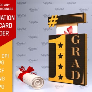 3D Graduation Gift Card Holders Bundle, Gift Card Holder Lasercut, Card ...