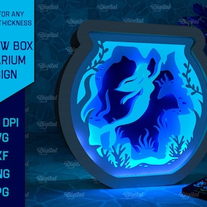 Aquarium Shadow Box Bundle, Underwater Shadow Box Paper Cut, 3D ...