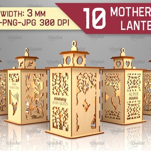 3D Mother's Day Lanterns Bundle, Candle Holder Lasercut, Mom Gift, Tea ...