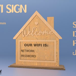 Wifi Sign Lasercut, 3D Wifi Password Tabletop Stand, Personalized Wifi ...