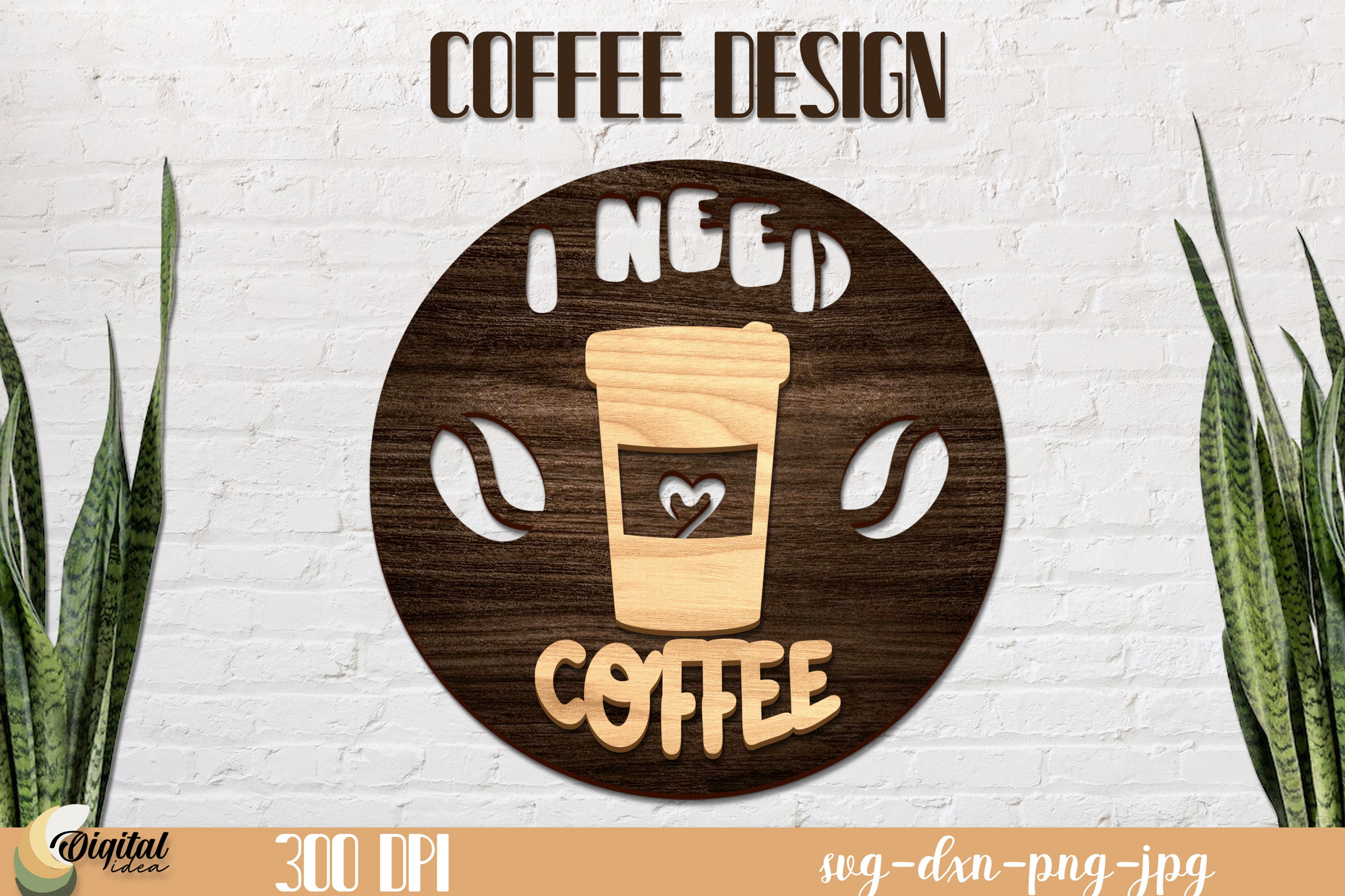 Coffee Hanging Round Sign SVG Bundle Coffee Wall Panel - Etsy